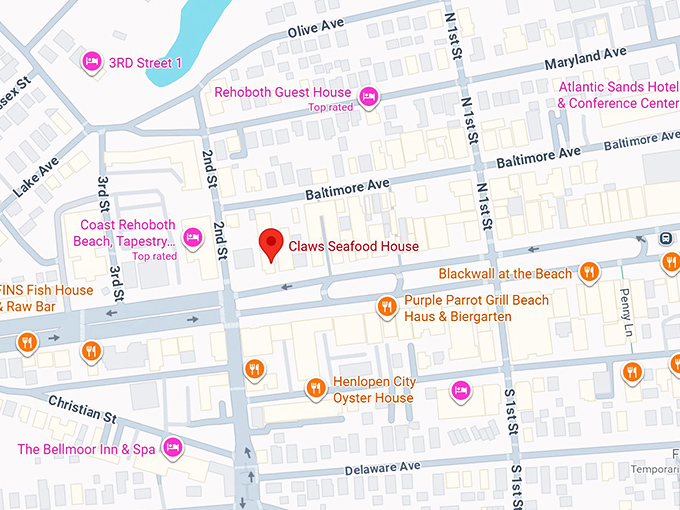 16. claws seafood house map