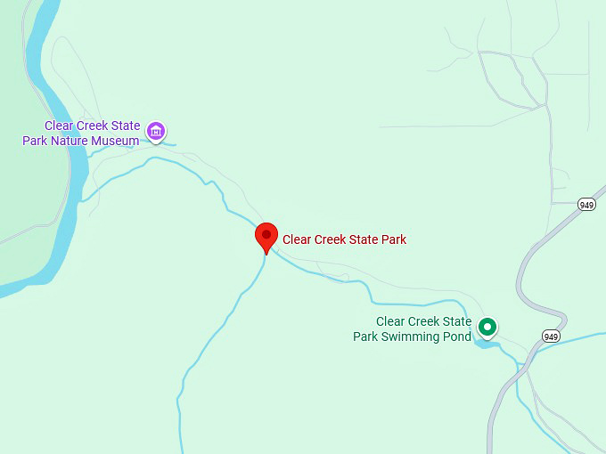 16. clear creek state park map