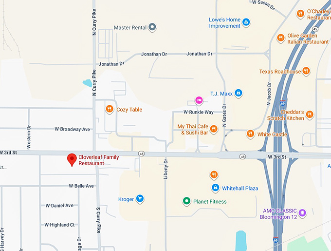 cloverleaf family restaurant map