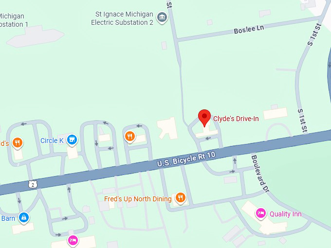 16. clyde's drive in map