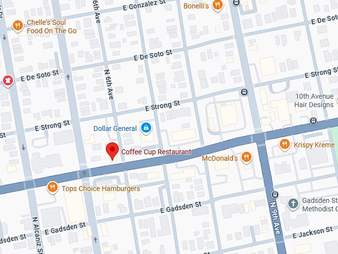 16. coffee cup restaurant map