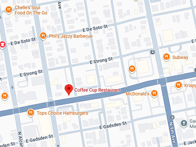 16. coffee cup restaurant map