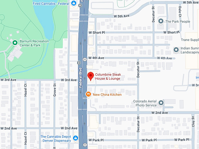 16. columbine steak house & lounge map