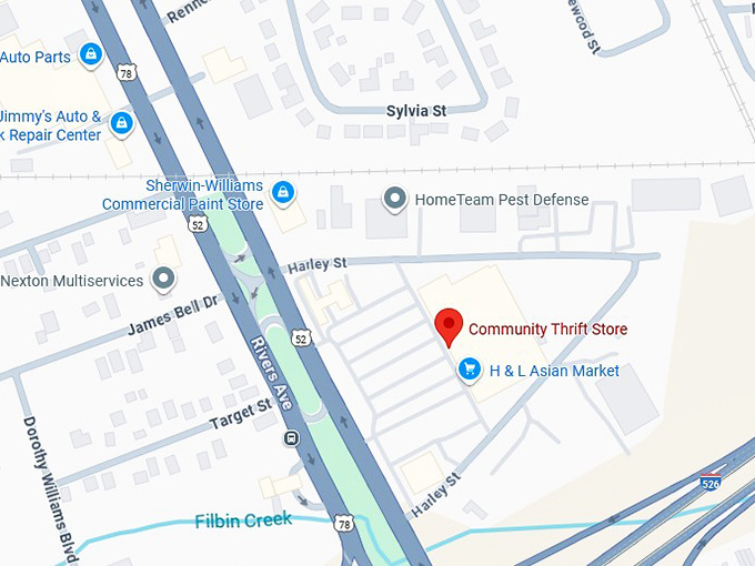 16. community thrift store map