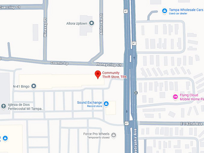 16. community thrift store, tpa map