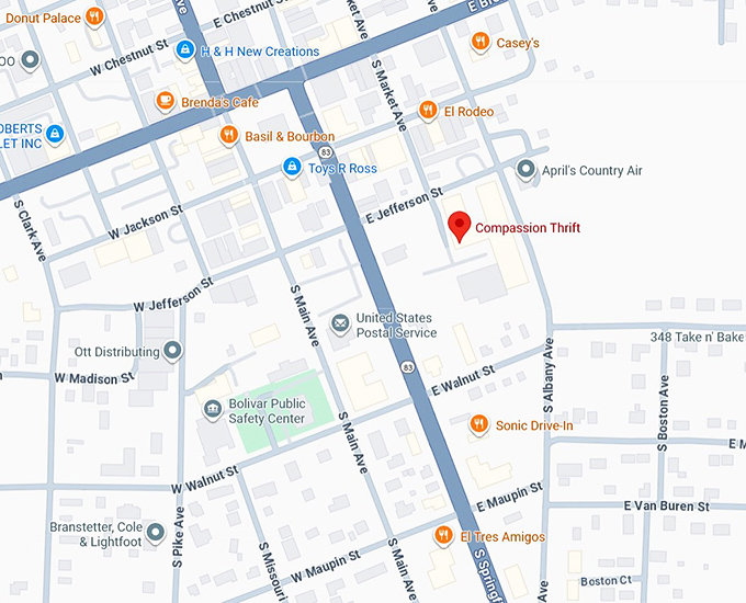 16. compassion thrift map