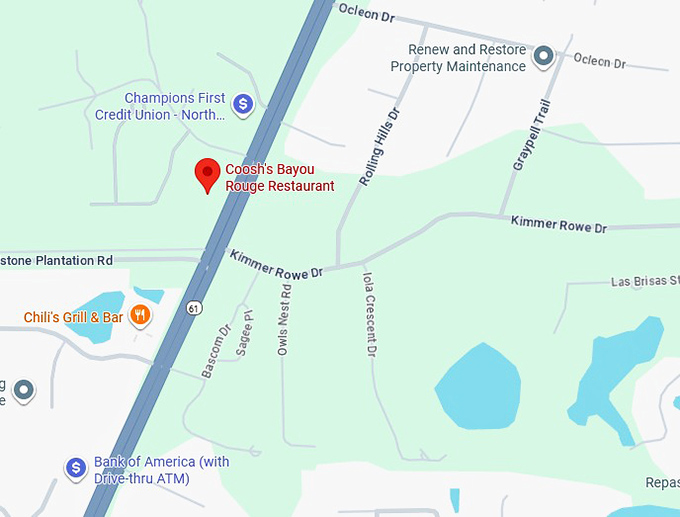 16. coosh's bayou rouge restaurant map