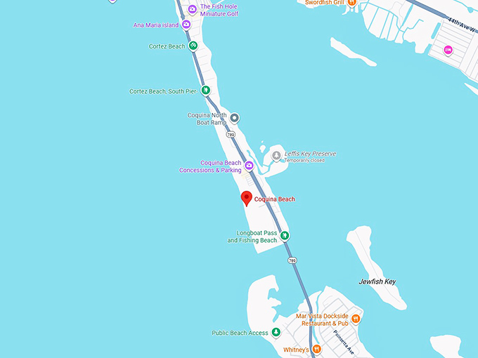 16. coquina beach map