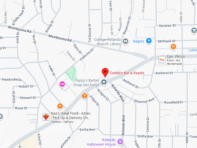16. corbin's bar & feasts map