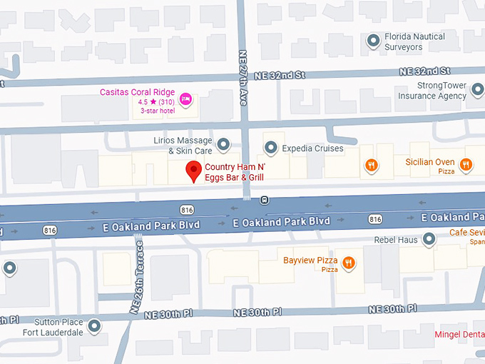 16. country ham n' eggs bar & grill map