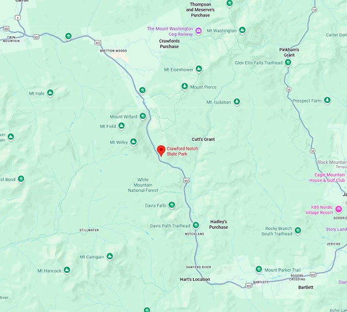 16. crawford notch state park (1464 us 302) map