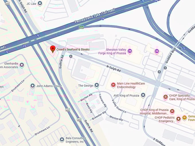 16. creed's seafood & steaks map