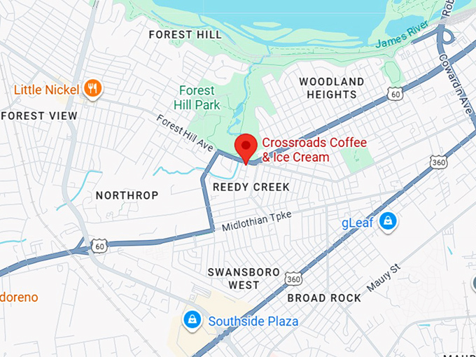 16. crossroads coffee & ice cream map