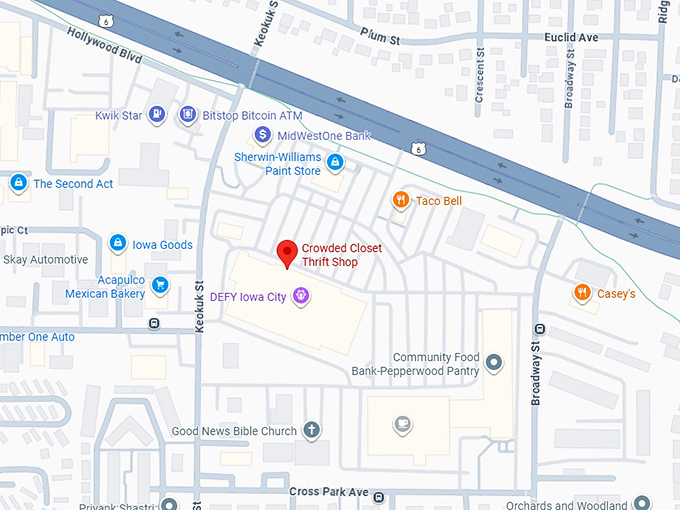 16. crowded closet thrift shop map