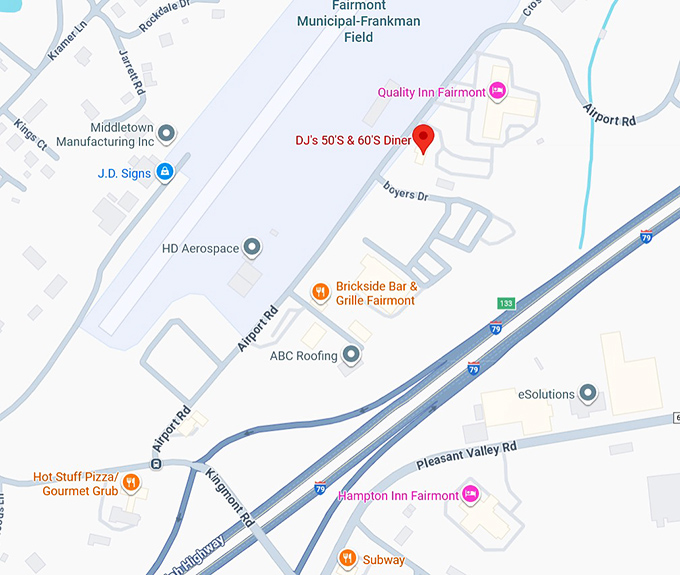 16. dj's 50's & 60's diner map