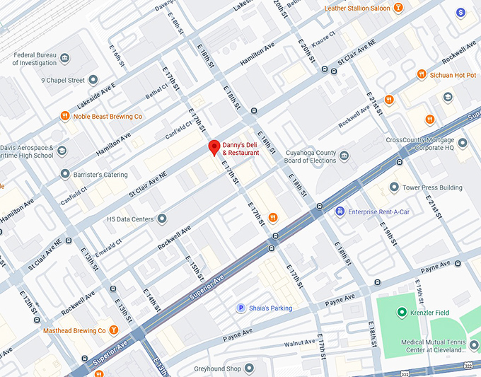 16. danny's deli & restaurant map