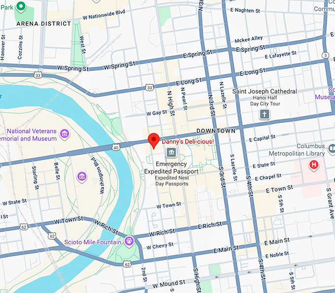 16. danny's deli cious! map