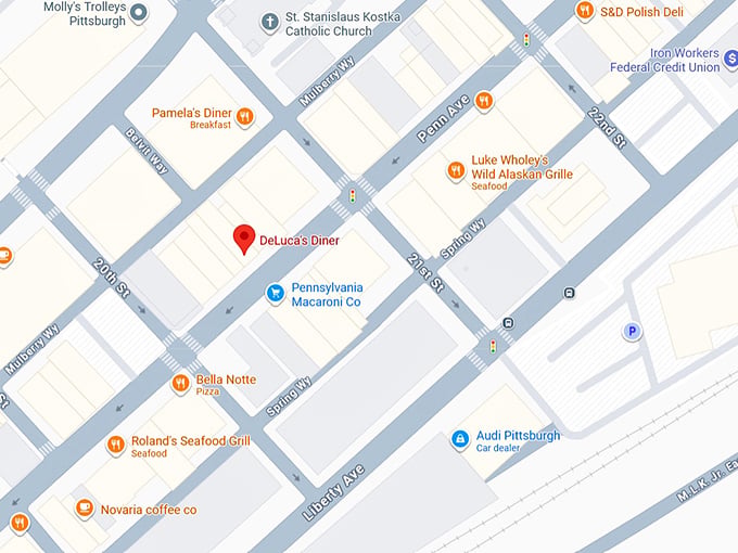 16. deluca&rsquo;s diner map