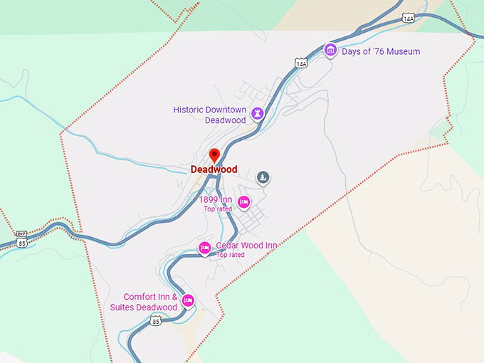 16. deadwood, sd map