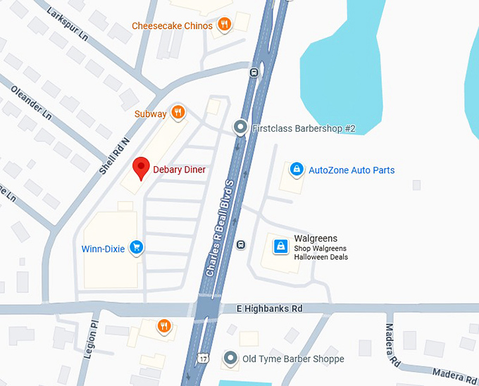 16. debary diner map