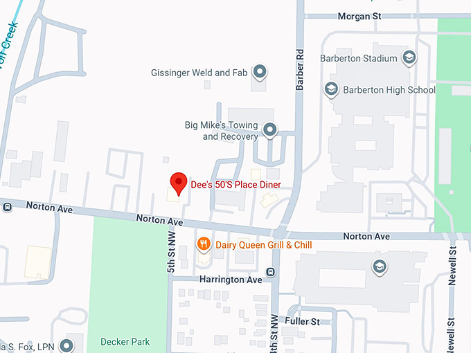 16. dee's 50's place diner map