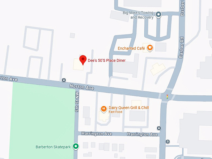 16. dee's 50's place diner map