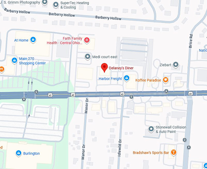 16. delaney's diner (6150 e main st) map