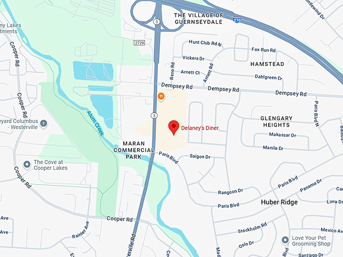 16. delaney&rsquo;s diner map