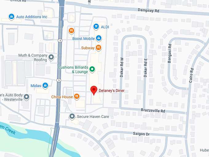 16. delaney&rsquo;s diner map