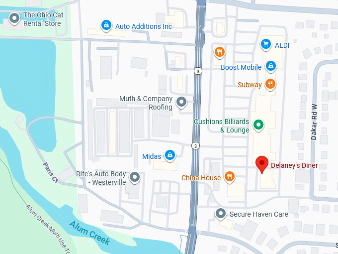 16. delaney&rsquo;s diner map