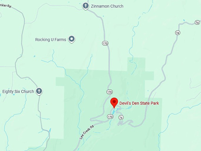 16. devil's den state park map