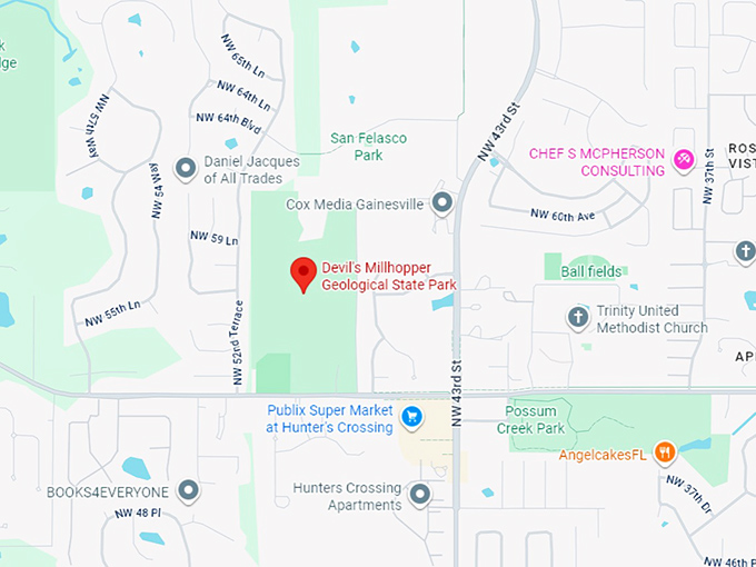 16. devil's millhopper geological state park map