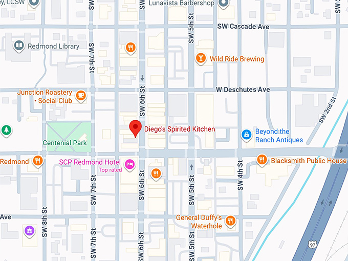 16. diego's spirited kitchen map