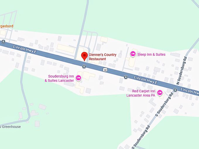 16. dienner's country restaurant map