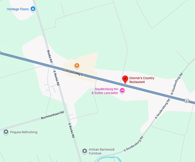 16. dienner's country restaurant map