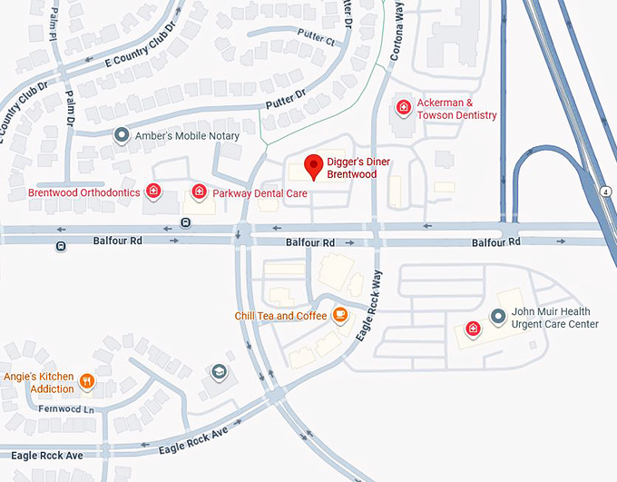 16. digger's diner brentwood map