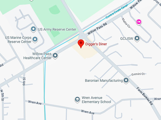 16. digger's diner concord map