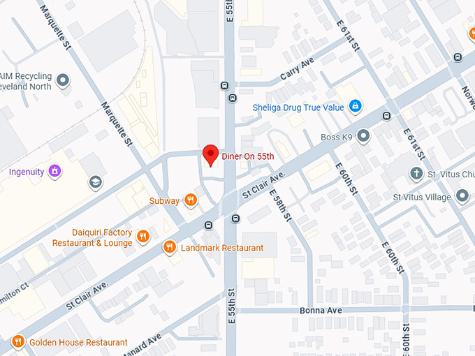 16. diner on 55th map