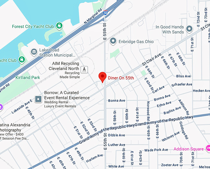 16. diner on 55th map