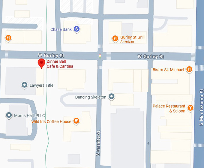 16. dinner bell cafe & cantina map