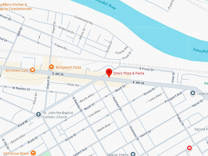 16. dino's pizza & pasta map