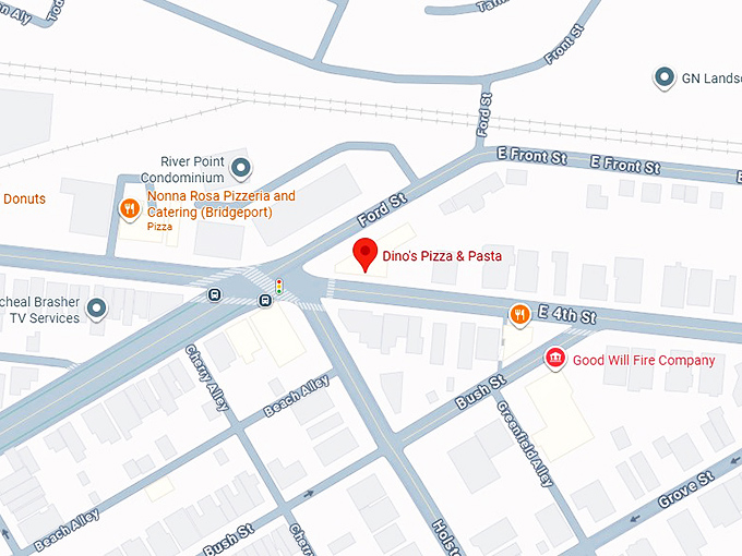 16. dino's pizza & pasta map