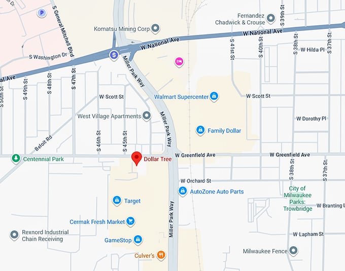 16. dollar tree (4421 w greenfield ave) map