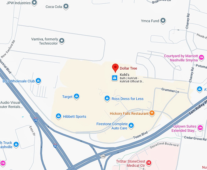 16. dollar tree (821 industrial blvd #1110) map