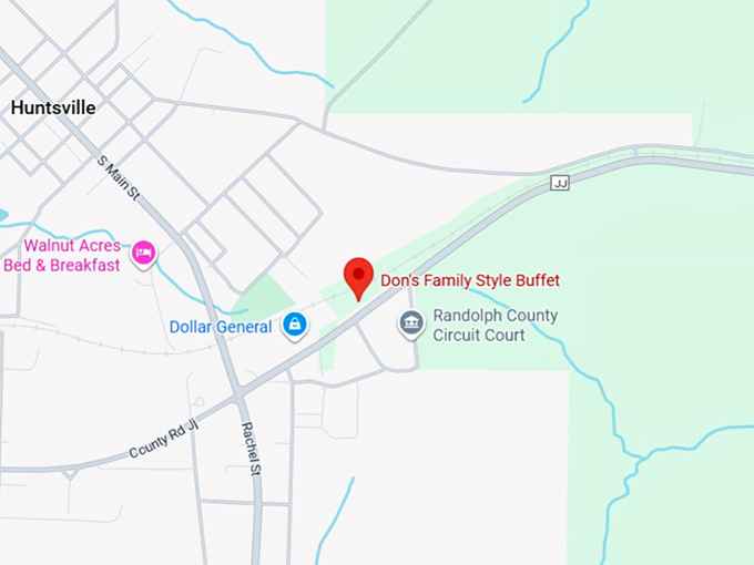 16. don's family style buffet map