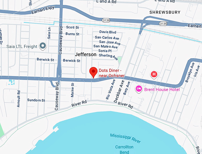 16. dots diner near ochsner map