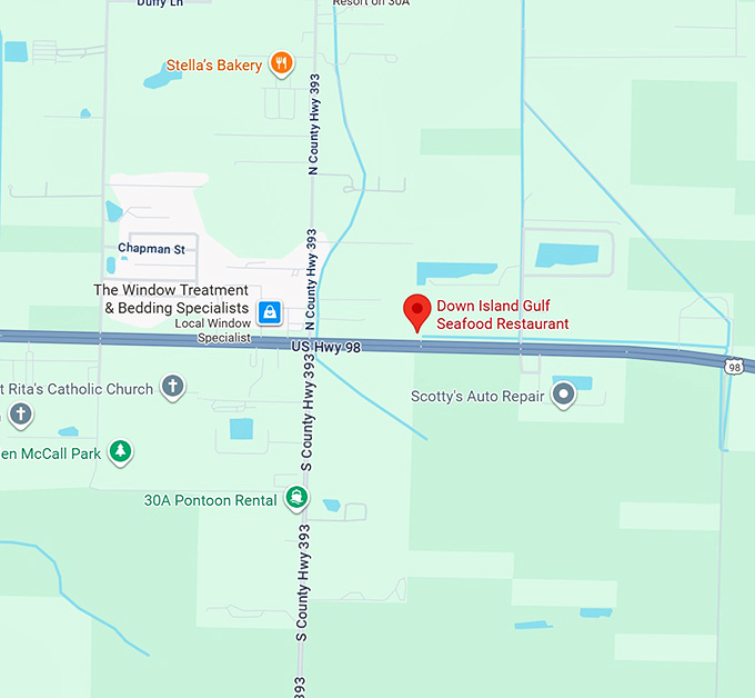 16. down island gulf seafood restaurant map