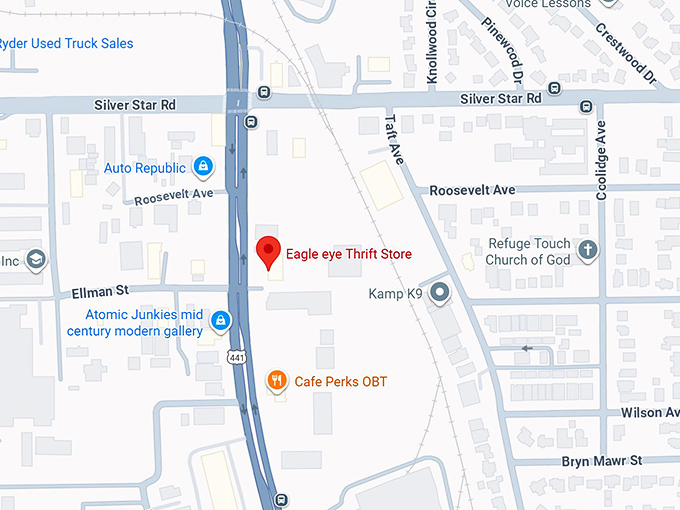 16. eagle eye thrift store map