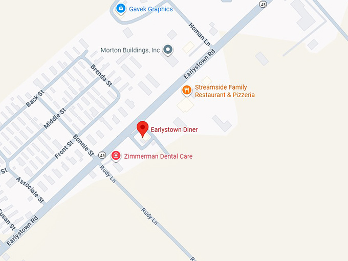 16. earlystown diner map