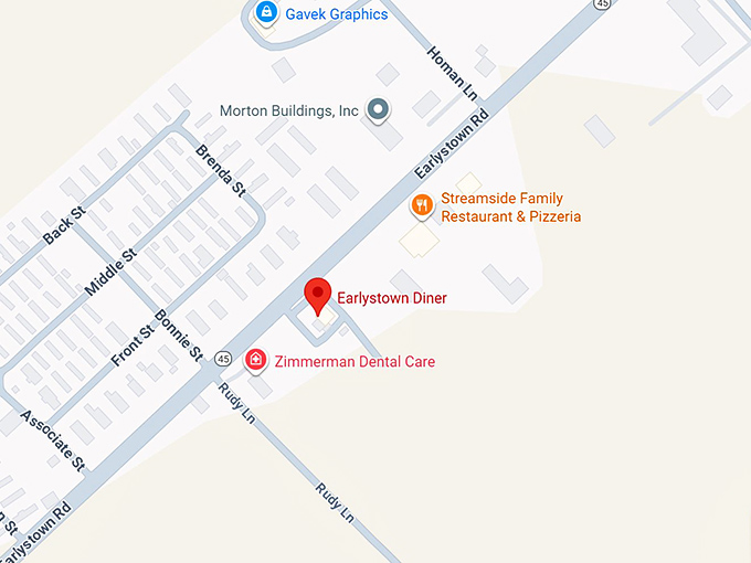 16. earlystown diner map